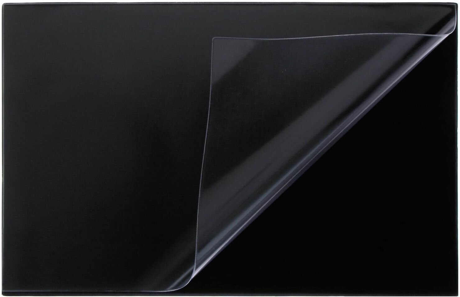 Накладка на стол офисная с прозрачным карманом, размер 45х65 см, для дома и офиса, подкладка-коврик, настольная подложка, цвет чёрный