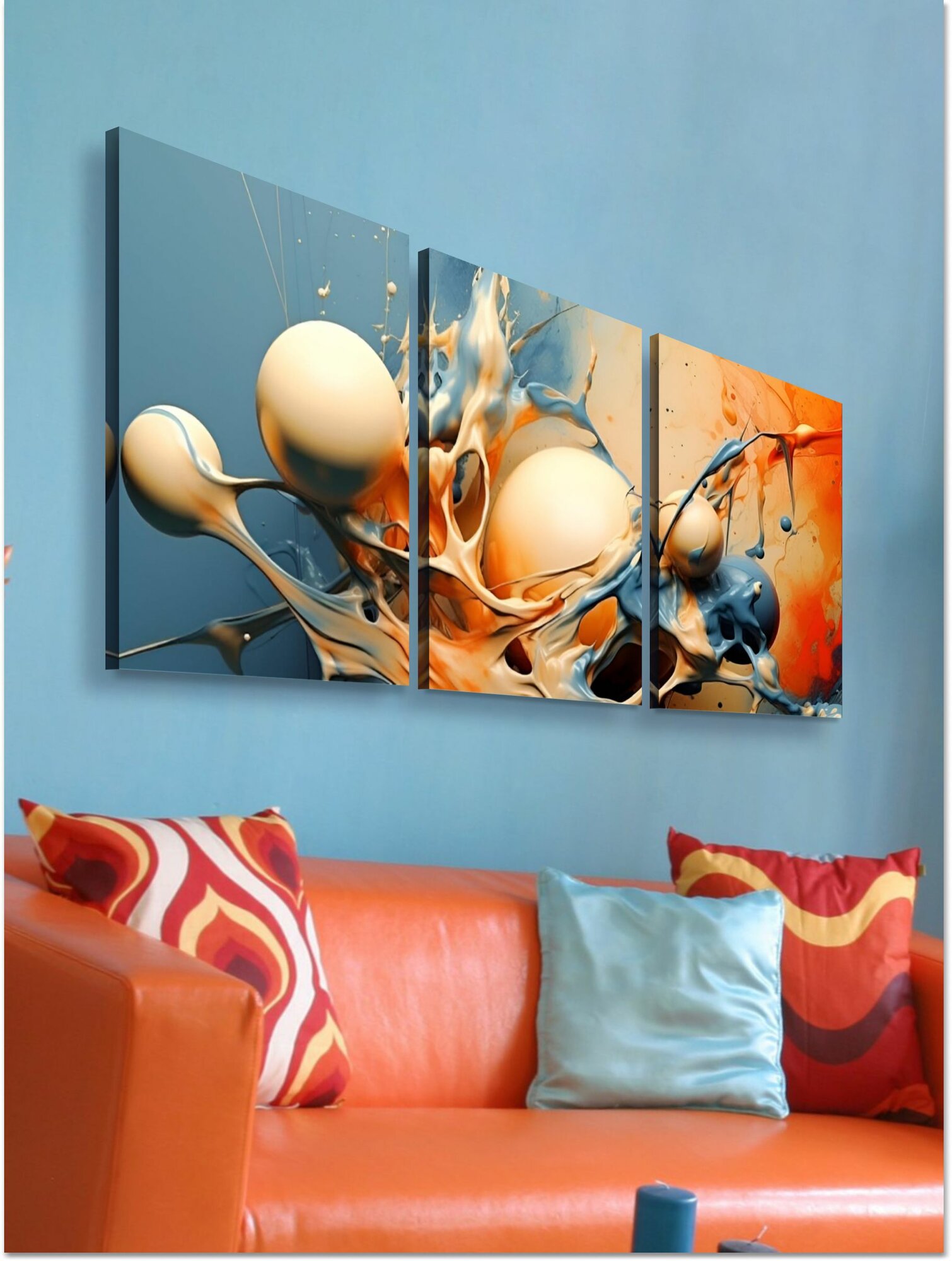 Картина Цветовой всплеск модульная 50x70см 3шт.