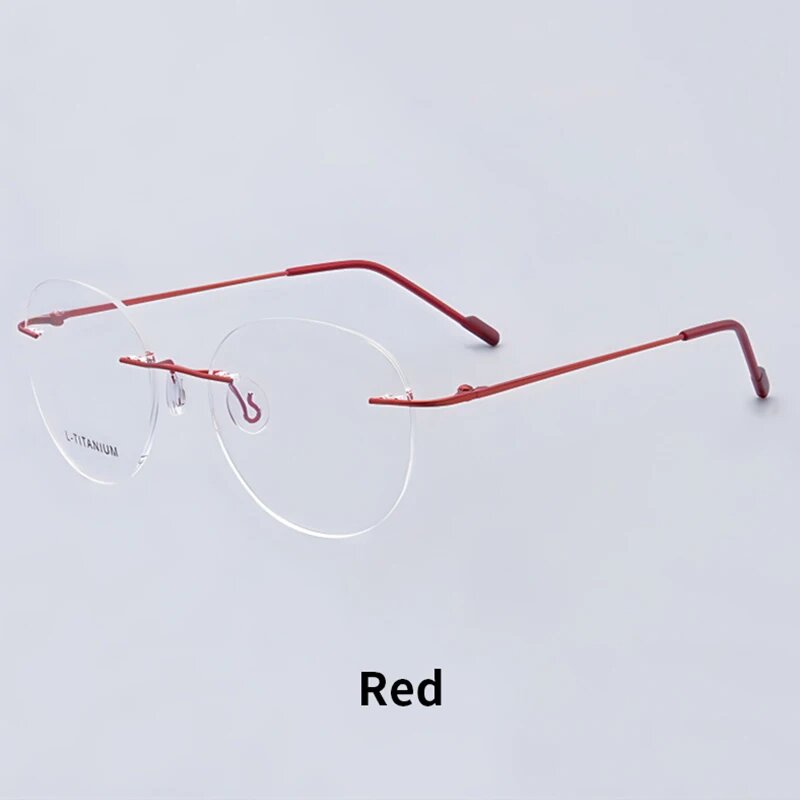 Lzabella 2025 круглые безрамочные очки Red, Красный