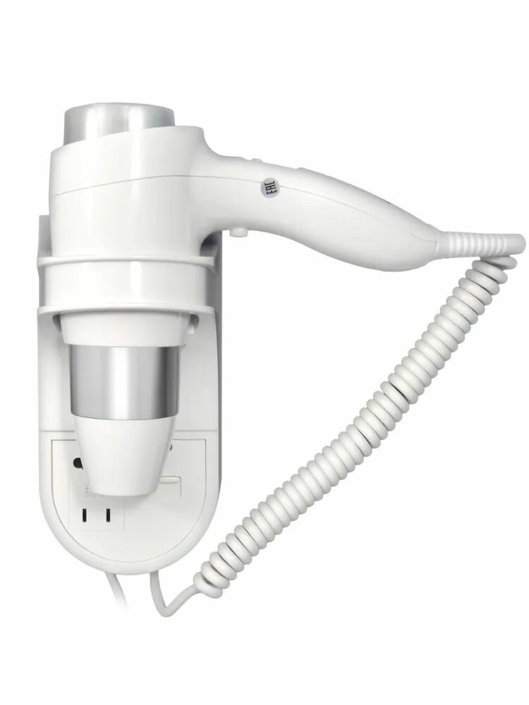 Фен для волос стационарный настенный с держателем, 1600Вт, Арт: А00ФДВ103