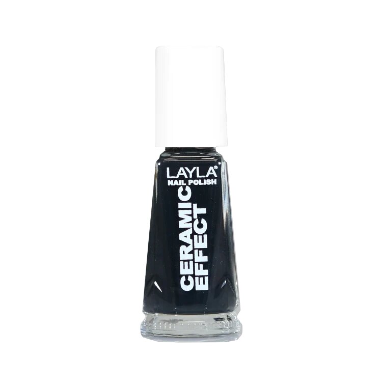 Layla Cosmetics Эмаль с керамическим эффектом Nail Polish Ceramic Effect 1243R23-031, 031, Pure Black, 10 мл