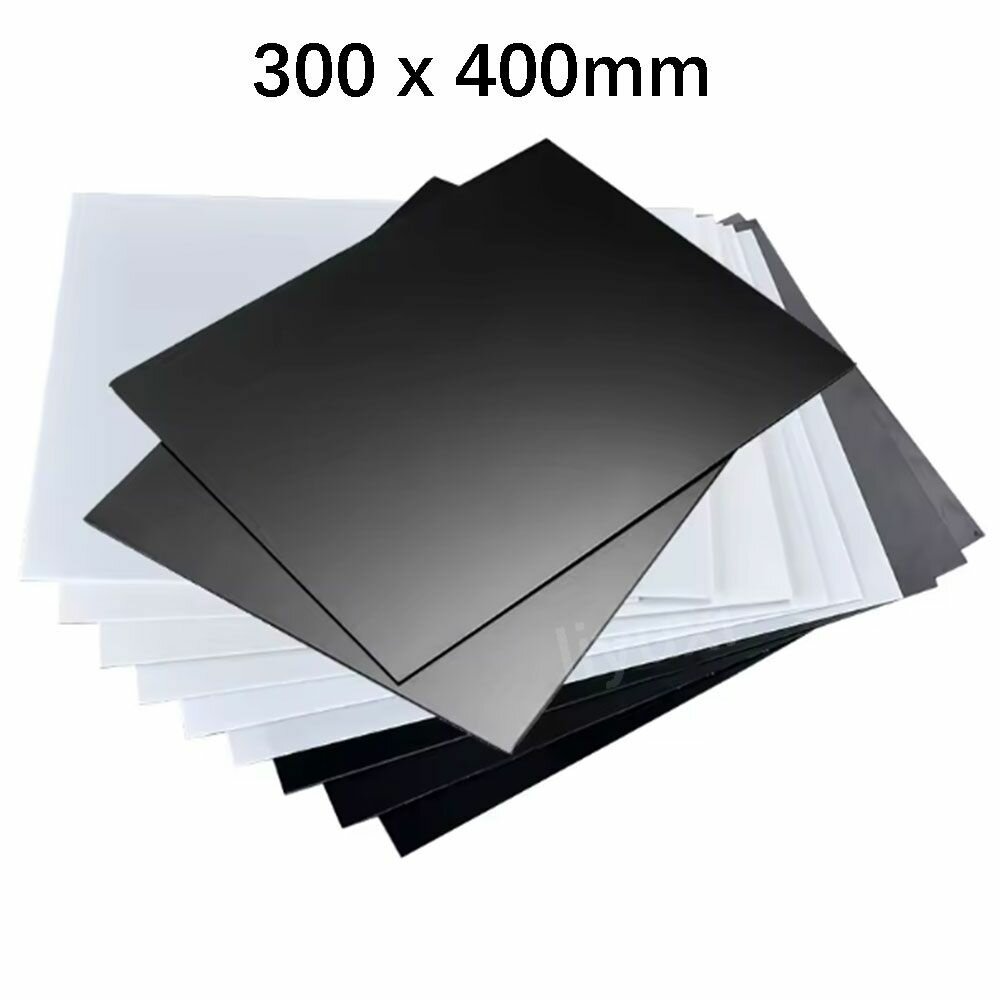 Модельный лист из АБС-пластика, 300 x 400 x 0,5-3 мм, черный