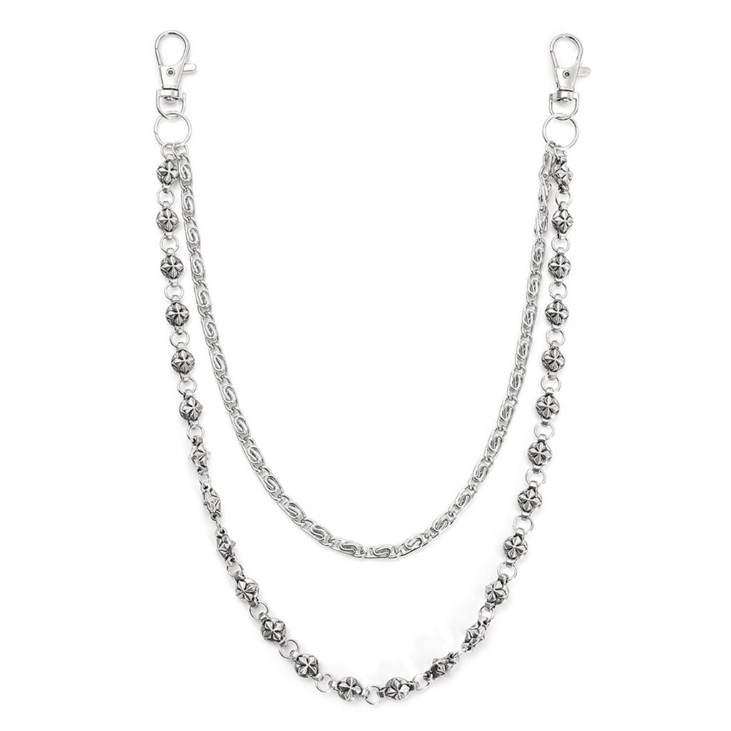 Острый Панк Уличная Одежда Хип Хоп Джинсы Цепочка Унисекс Двухслойный Поясной Аксессуар Ручной Работы Украшения для Тела Для Женщин Мужчин