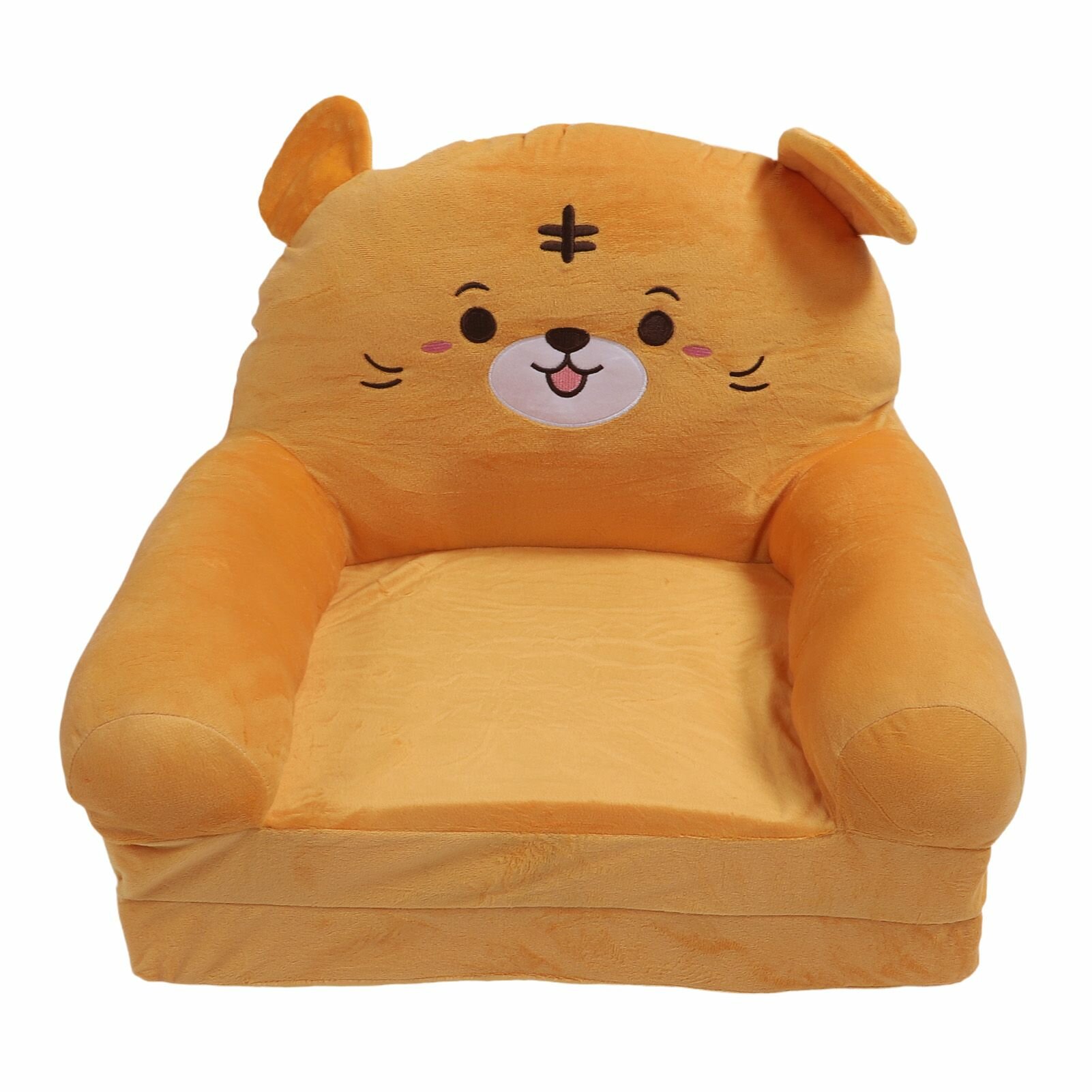 Детский складной диван из плюшевой ткани с губкой и рисунком в виде мультфильма для малышей, раскладной диван для отдыха и чтения, два слоя