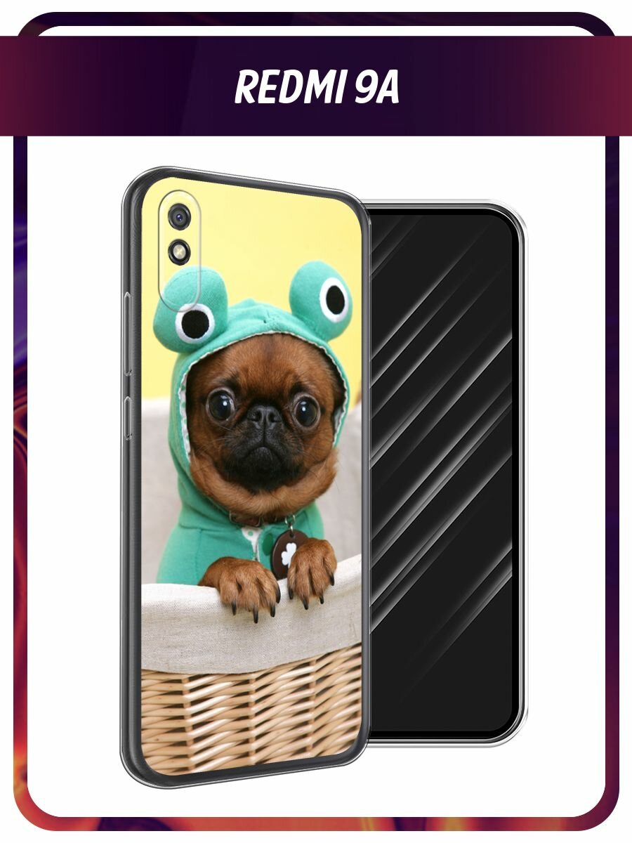 Чехол на Xiaomi Redmi 9A / Сяоми Редми 9А с принтом "Собачка в шапке лягушки"