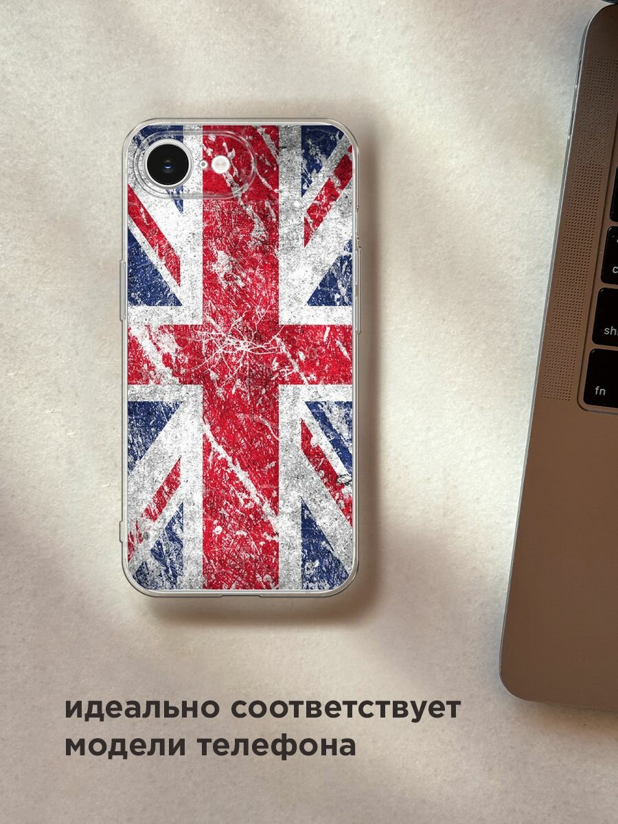 Чехол на Apple iPhone 16e/17e / Айфон 16е/17e с принтом "Флаг британский" — фото 1