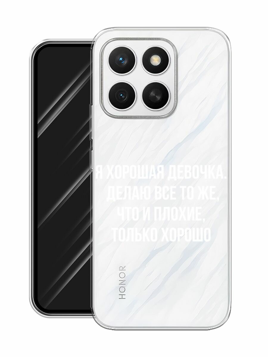 Чехол на Honor X8c / Хонор X8c с принтом "Хорошая девочка", прозрачный — фото 1