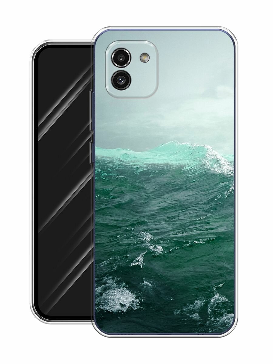 Чехол на Samsung Galaxy A03 / Самсунг Галакси А03 с принтом "Волны 12" — фото 1