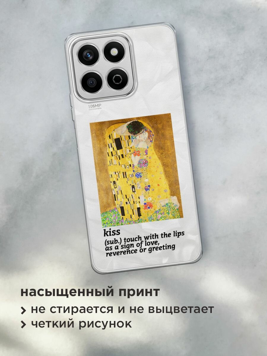 Чехол на Honor X7c / Хонор X7c с принтом "The kiss", прозрачный — фото 1