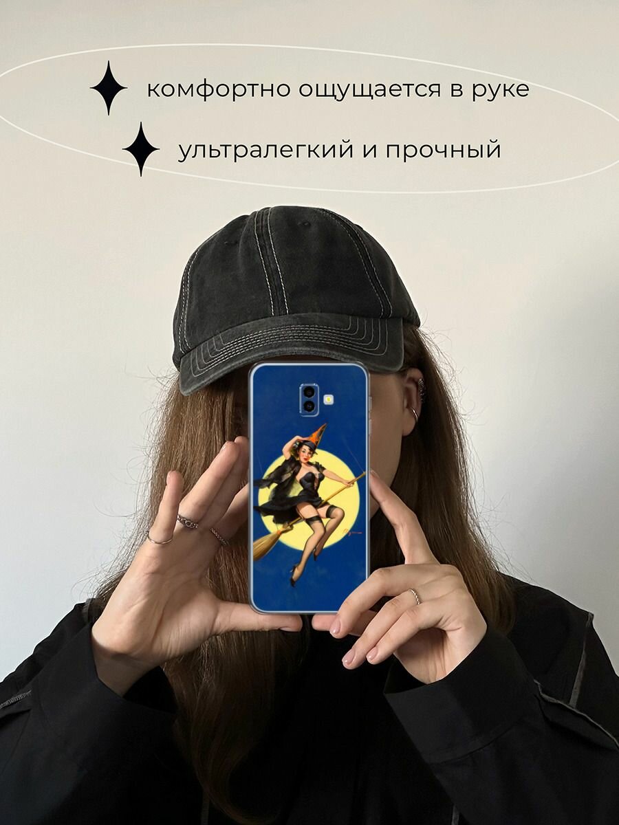 Чехол на Samsung Galaxy J6 + / Самсунг Галакси J6 Плюс 2018 с принтом "Pin-Up Witch" — фото 1