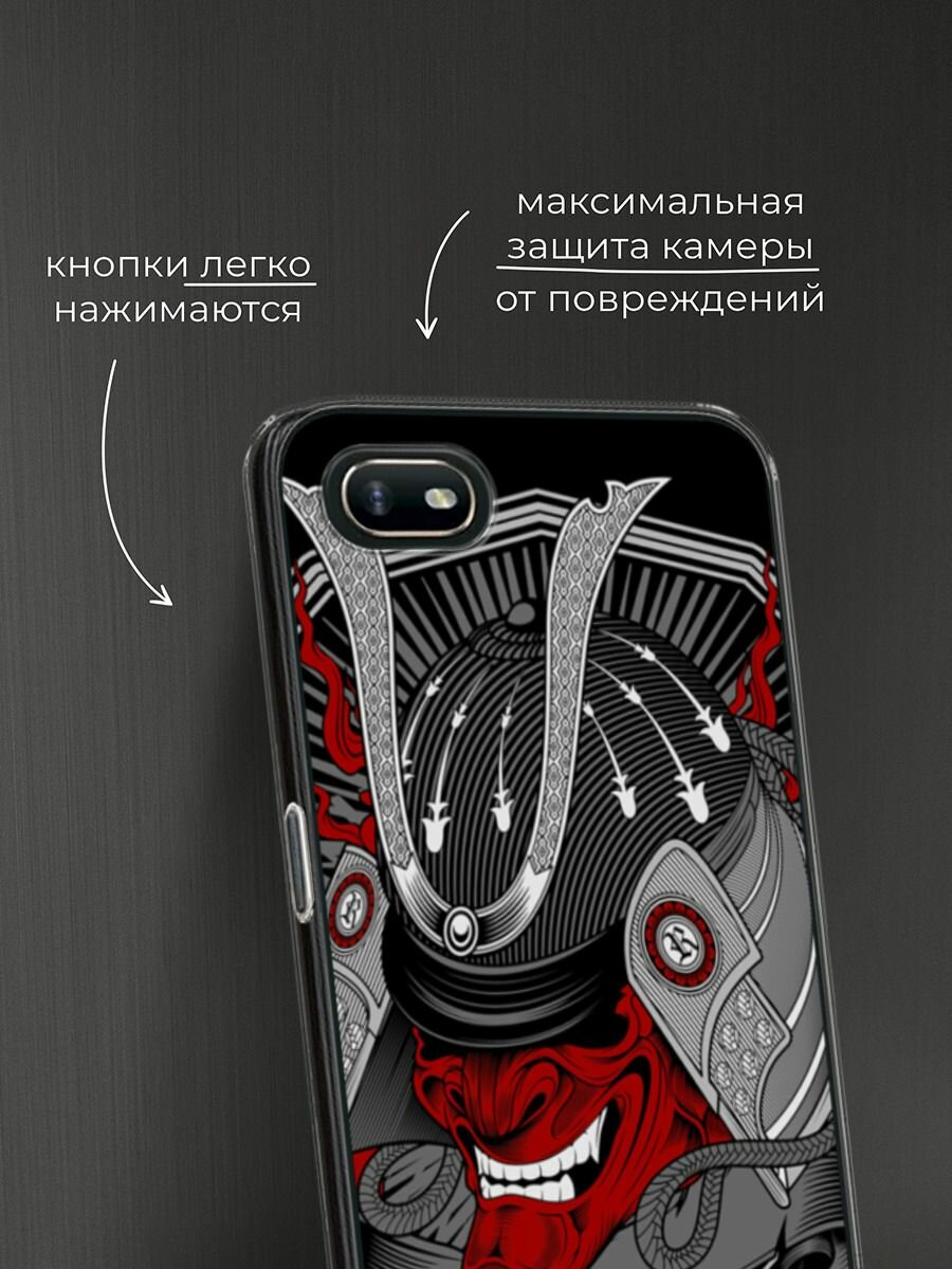 Чехол на Oppo A1k / Оппо А1к с принтом "Красная маска самурая" — фото 1