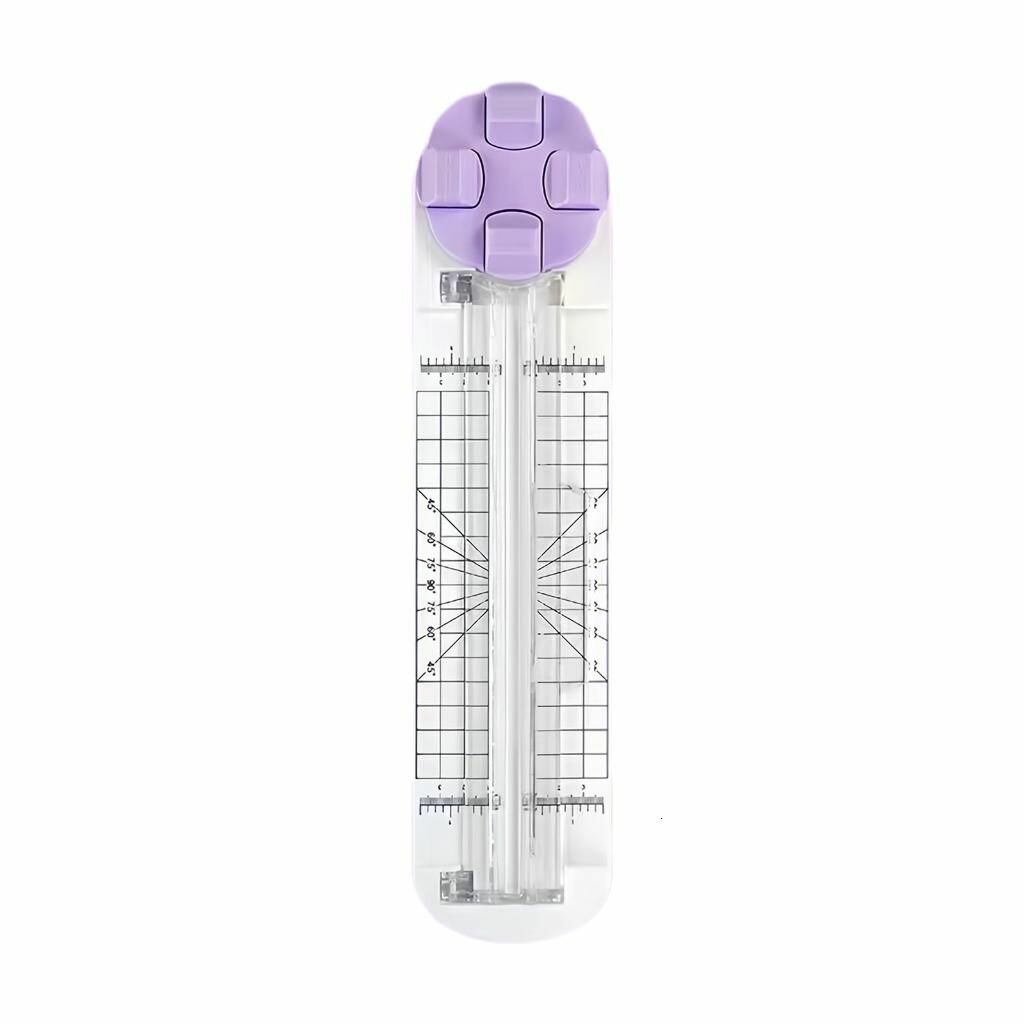 4-в-1 Многофункциональный резак для бумаги, двусторонний резак, с прямым, волнистым, перфорированным и биговальным лезвием, для фото/карточек, ручное использование в офисе, Фиолетовый