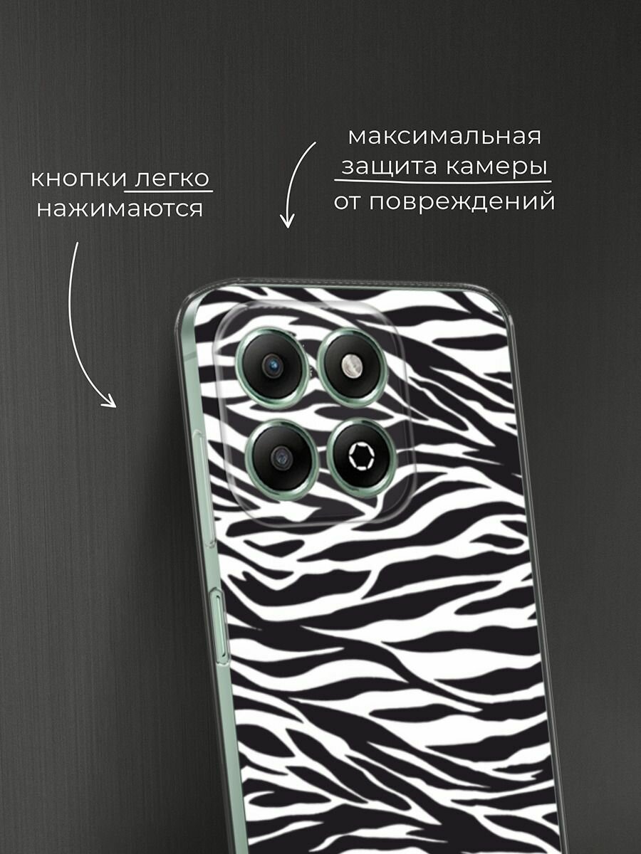 Силиконовый чехол на Honor X6b / Хонор X6b с принтом "Принт зебра" — фото 1