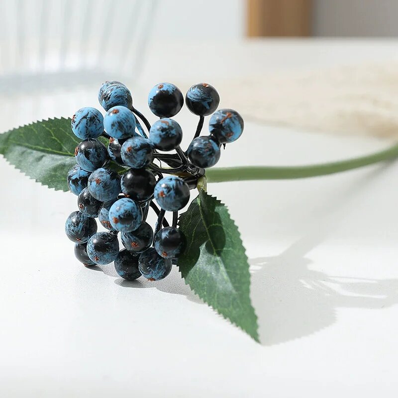 Искусственные ягоды 30 см красные для Рождества Синий, Blueberry