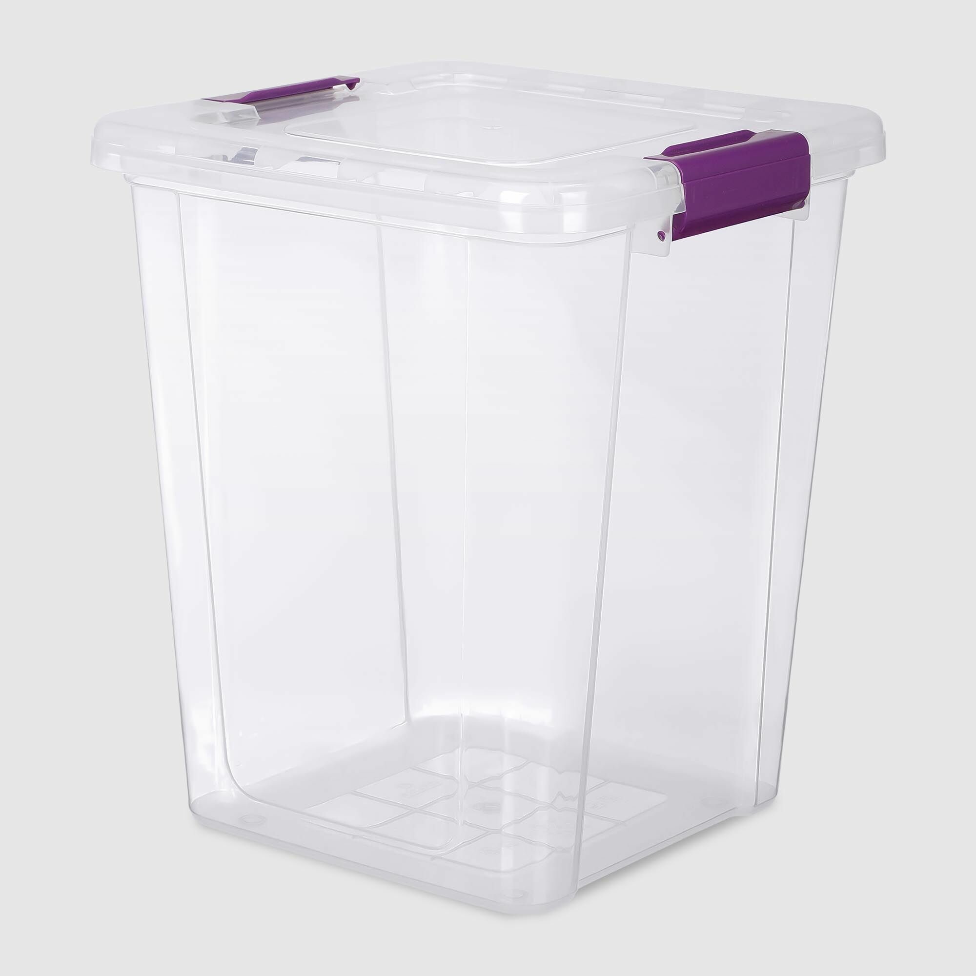 Ящик для хранения Asude Plastik глубокий, прозрачный 50 л, 42х42х48,5 см
