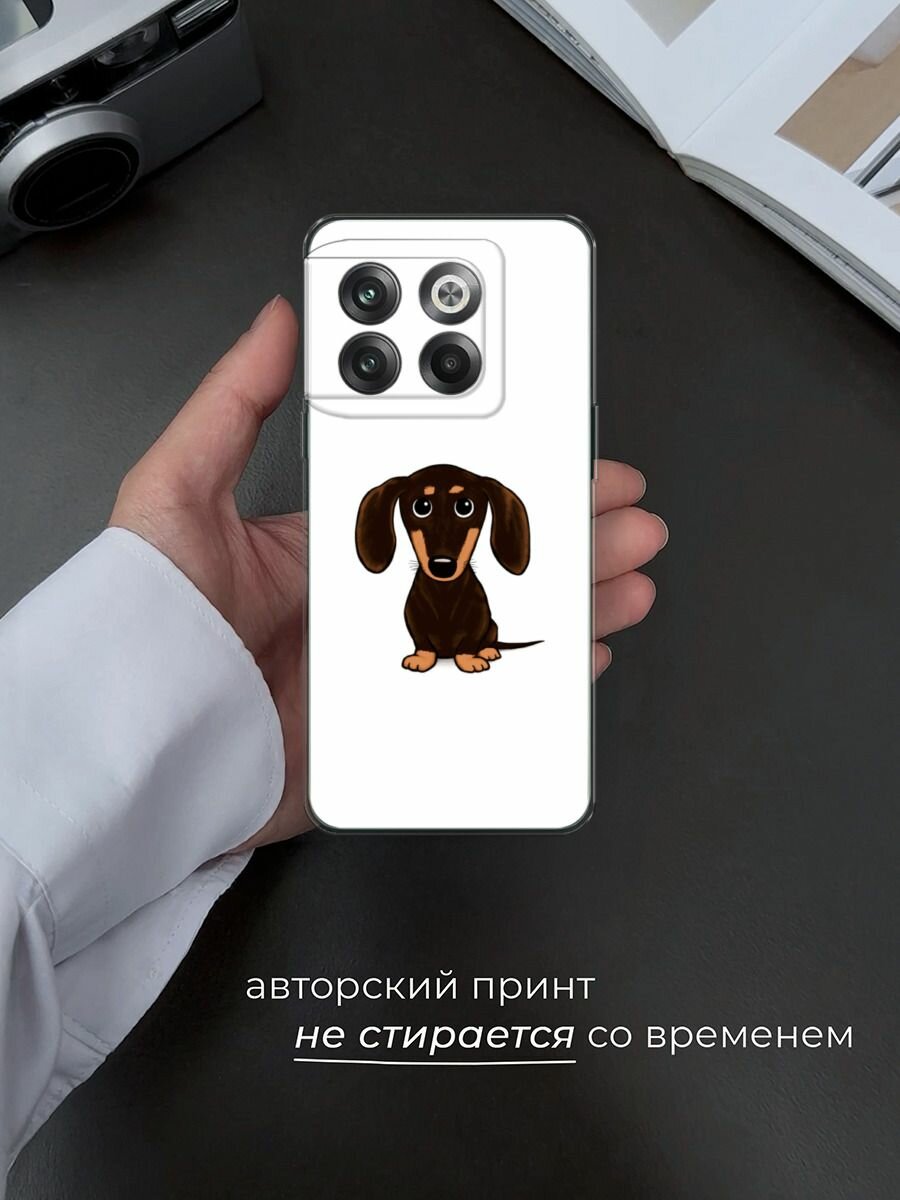 Чехол на OnePlus 10T / Ван плюс 10T с принтом "Маленькая такса" — фото 1