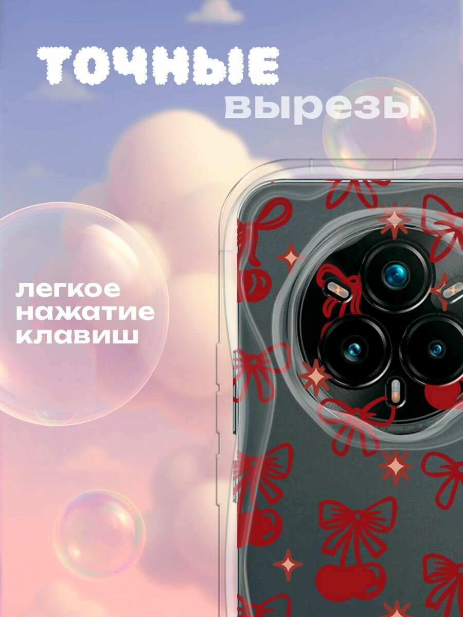 Чехол на Realme 14 Pro / Реалми 14 Про с принтом "Вишня с бантиком" — фото 1