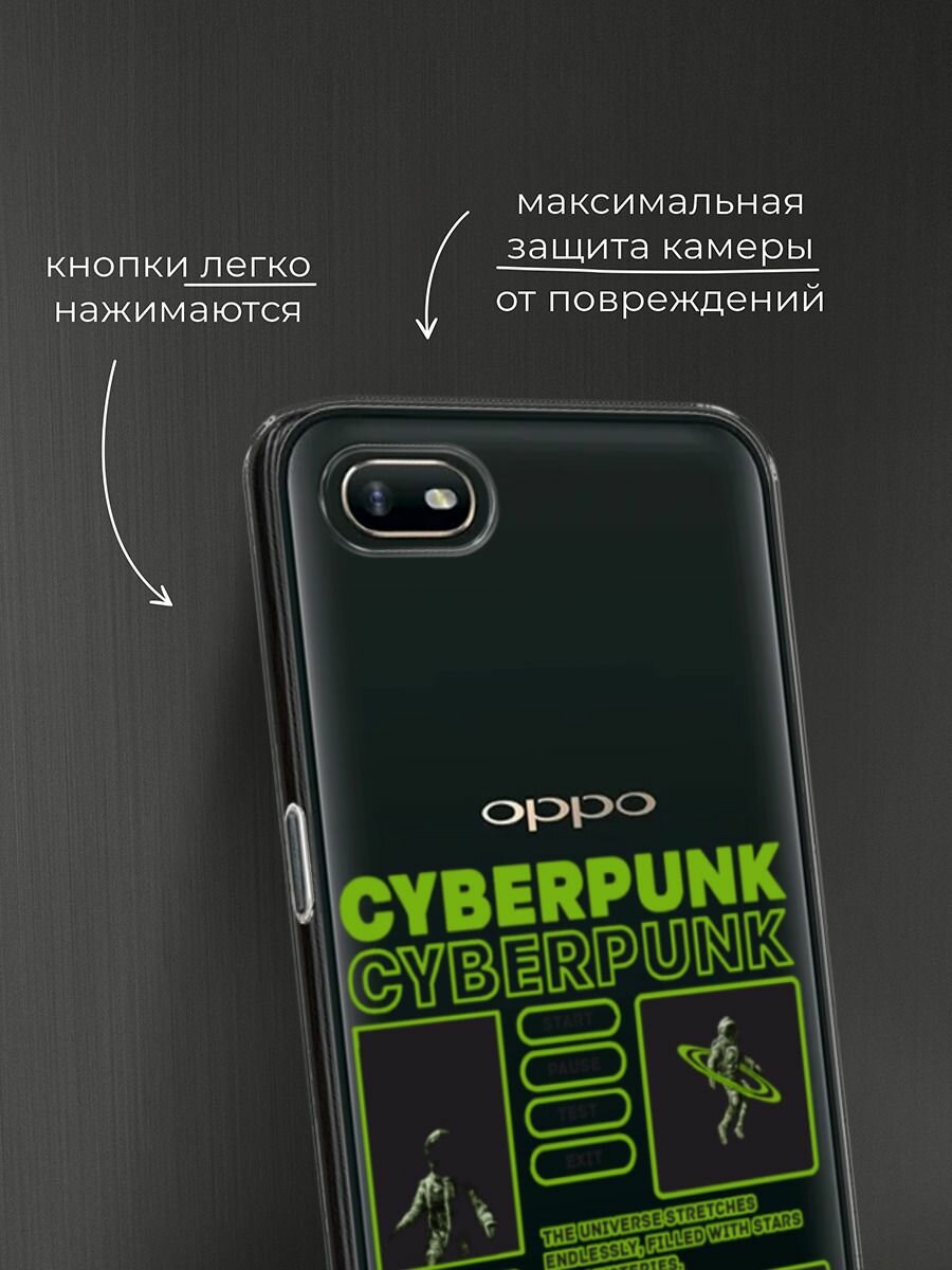 Чехол на Oppo A1k / Оппо А1к с принтом "Cyberpunk", прозрачный — фото 1
