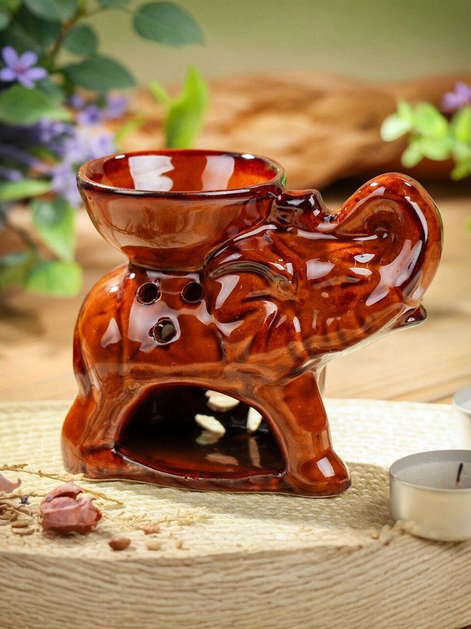 Аромалампа керамическая Слон 6.5x8.5 см интерьерная ручная, Y6-10645, Китай