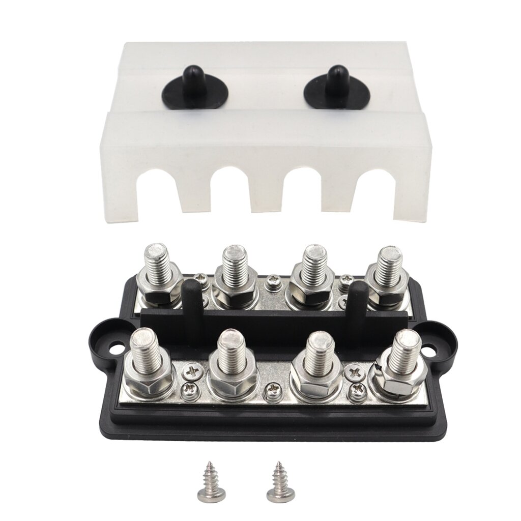 4-Столбовый Блок Распределения Мощности Клеммный Винт Шинопровод M8 M10 Сильноточная Проводка Стержень Аккумуляторный Соединительный Блок для Автомобиля RV