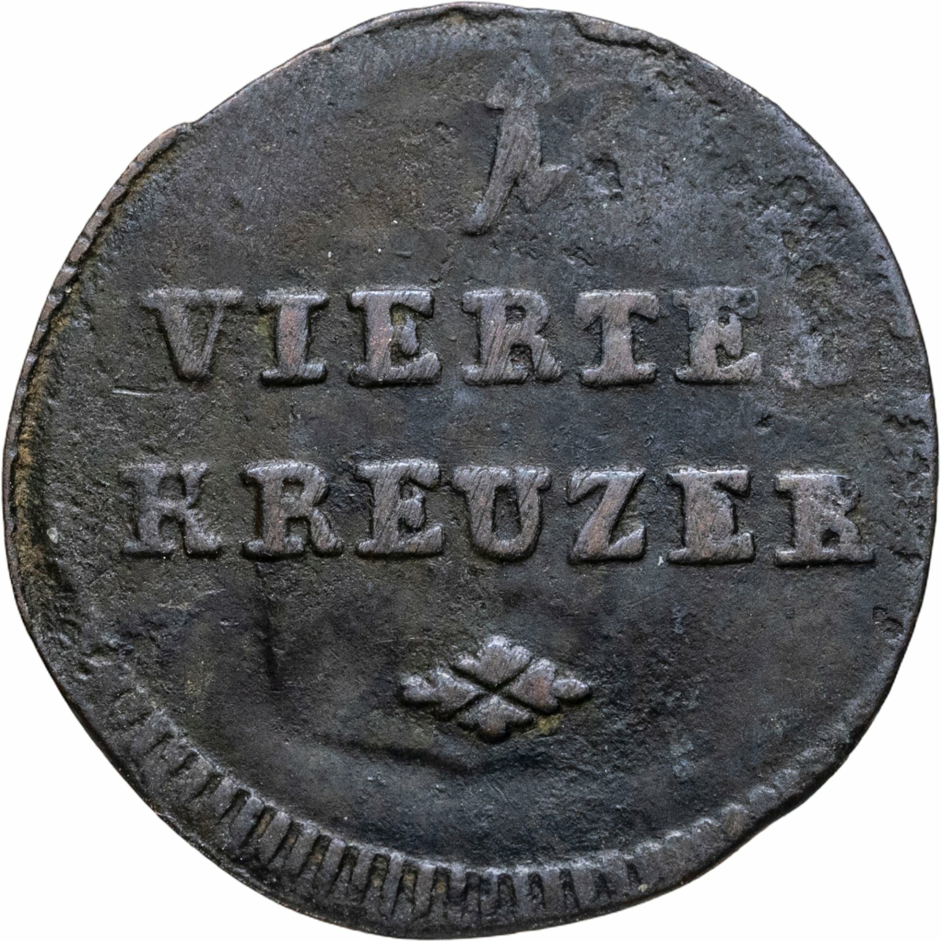 Вюрцбург ¼ крейцера 1811, Медь, в сохранности VF