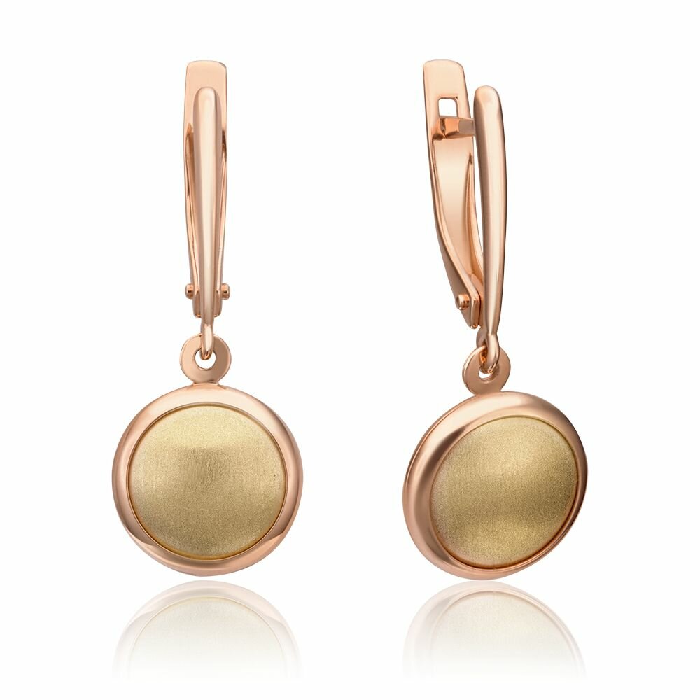 Серьги, комбинированное золото, 585 проба