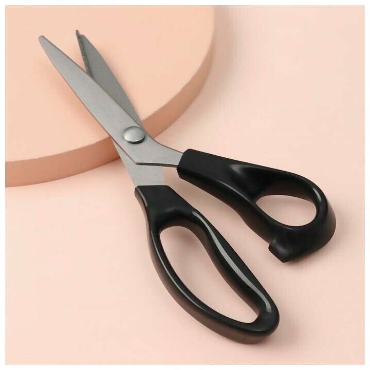 Ножницы "Зигзаг", фигурные, нержавеющая сталь, 9 дюймов, чёрные, 23см