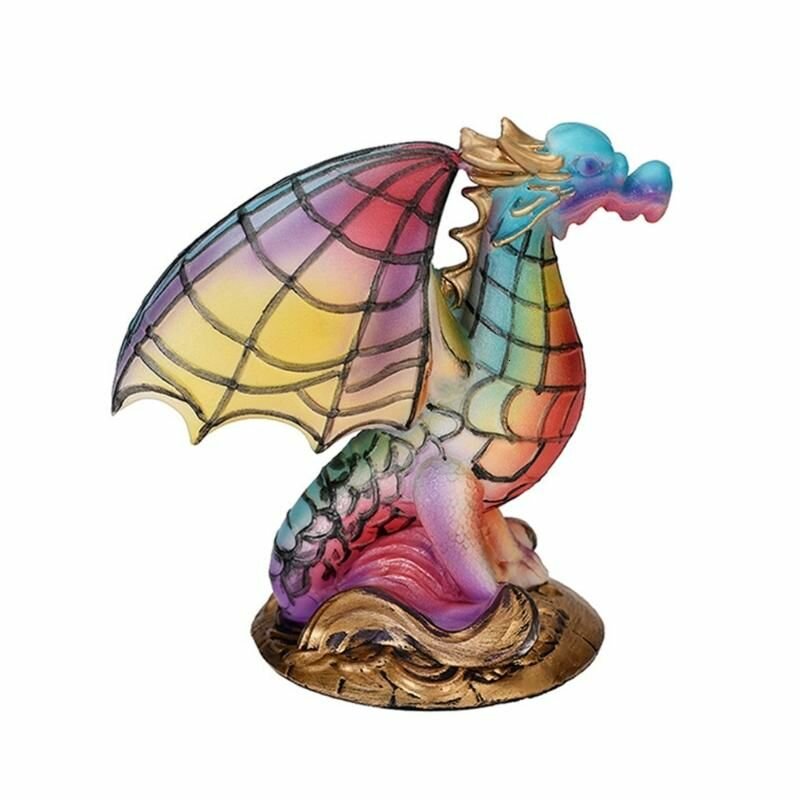 Красочная настольная лампа-скульптура из витражного стекла "Животные", - A