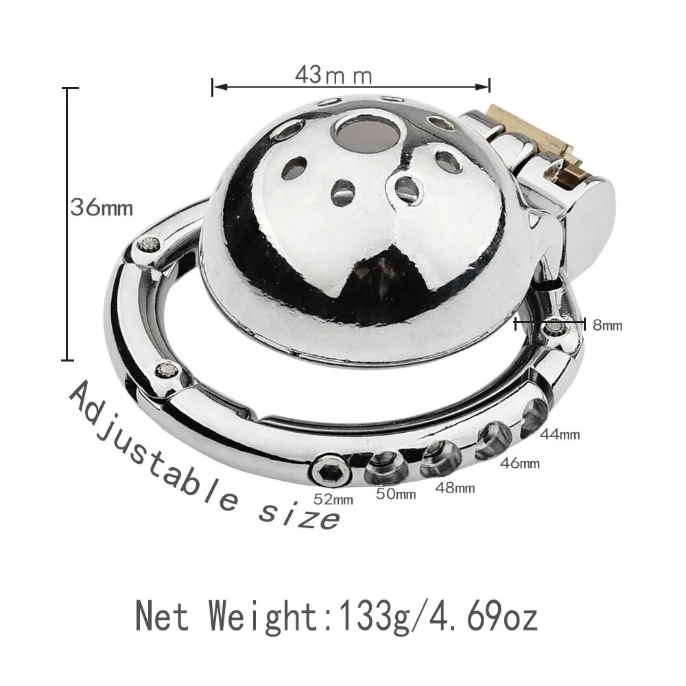 Регулируемое стопорное кольцо, мужское устройство целомудрия, металлическая клетка для LHDCB-40-TJ