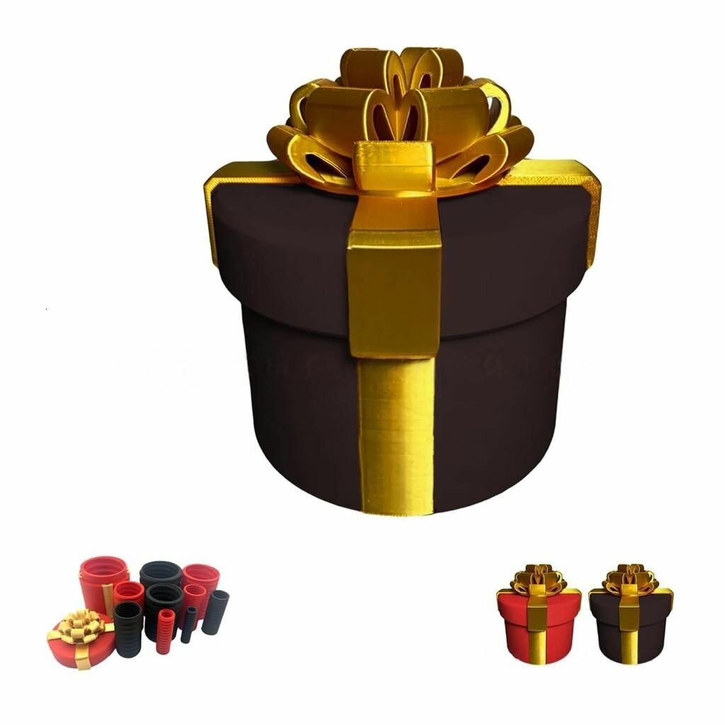 Рождественская подарочная коробка для матрешки - черная