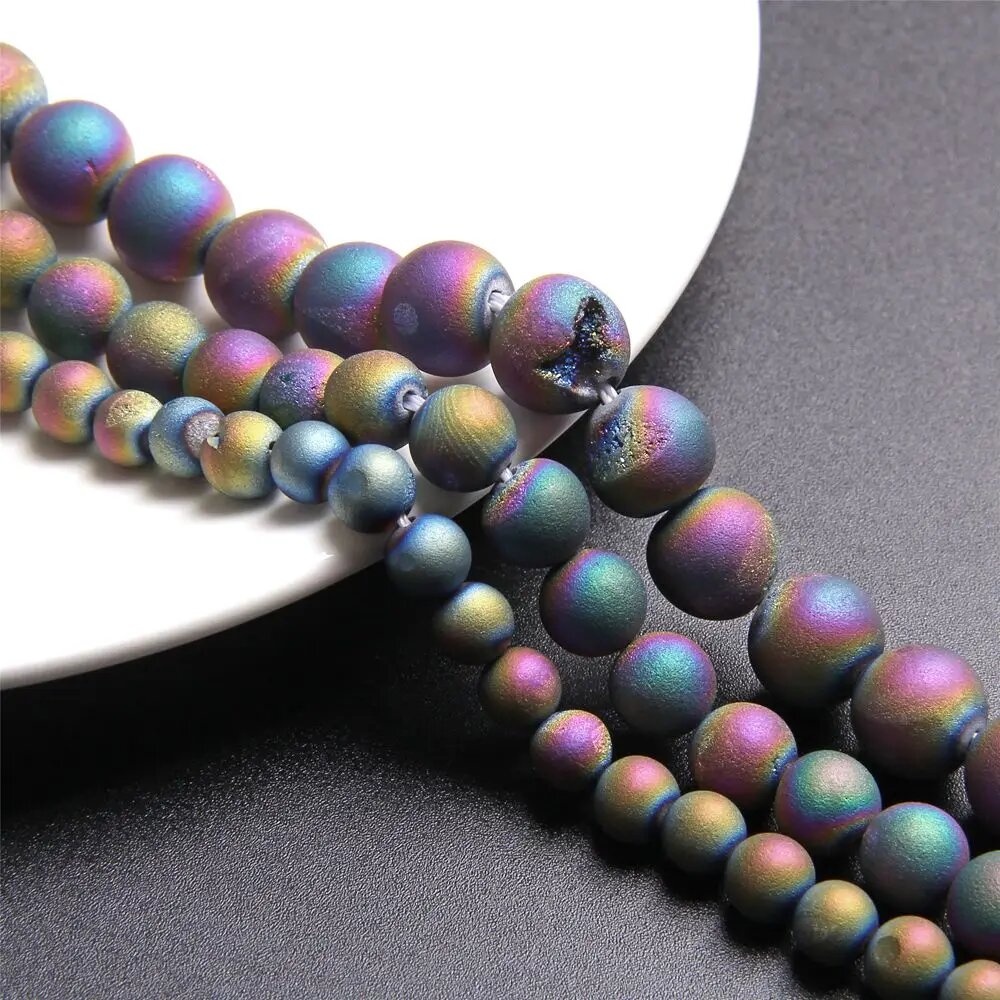 Натуральные друзы агата бусины 6-12 мм vinswet 15 дюймов 8mm-half strand, Colourful