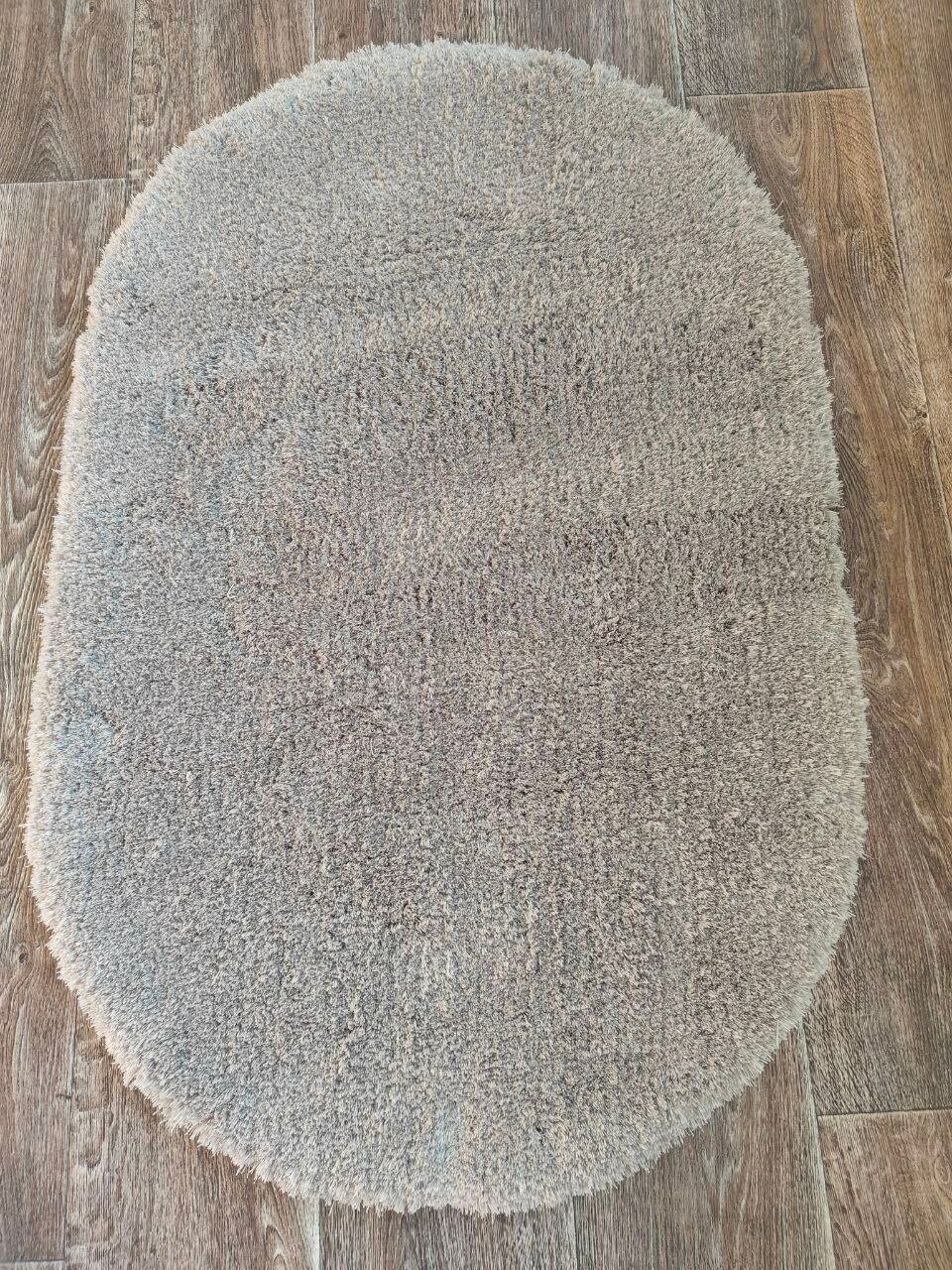 Ковер натуральный шерстяной ручной работы однотонный овальный тонкая нитка очень нежный и теплый размер 80 на 150