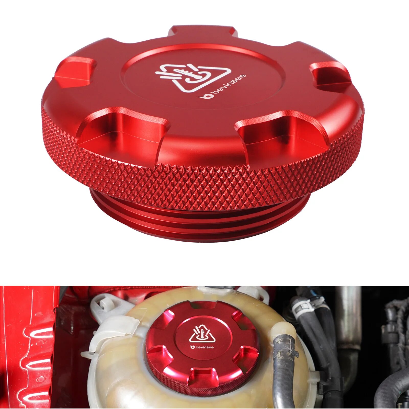 Крышка расширительного бачка Red BEVINSEE VW Golf/Tiguan/Polo/Skoda/Audi