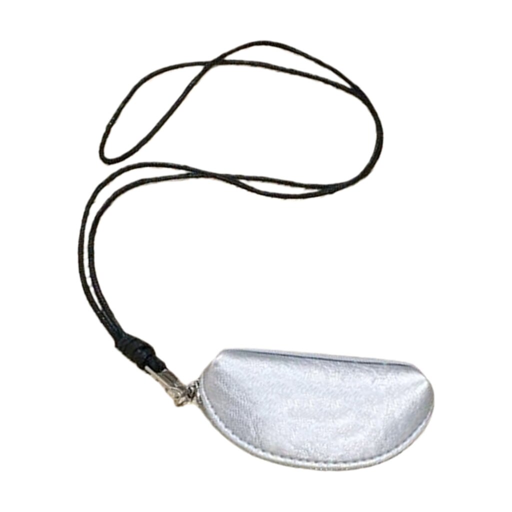 Подвесной шейный кошелек для монет, компактный, портативный, сумка для хранения, защитный чехол для ключей от машины, подвеска в виде сумочки для губной помады-серебристый