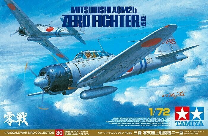 Tamiya Model 60780 1/72 Мицубиси А6М2В Нулевой истребитель (Зек) Тип 21