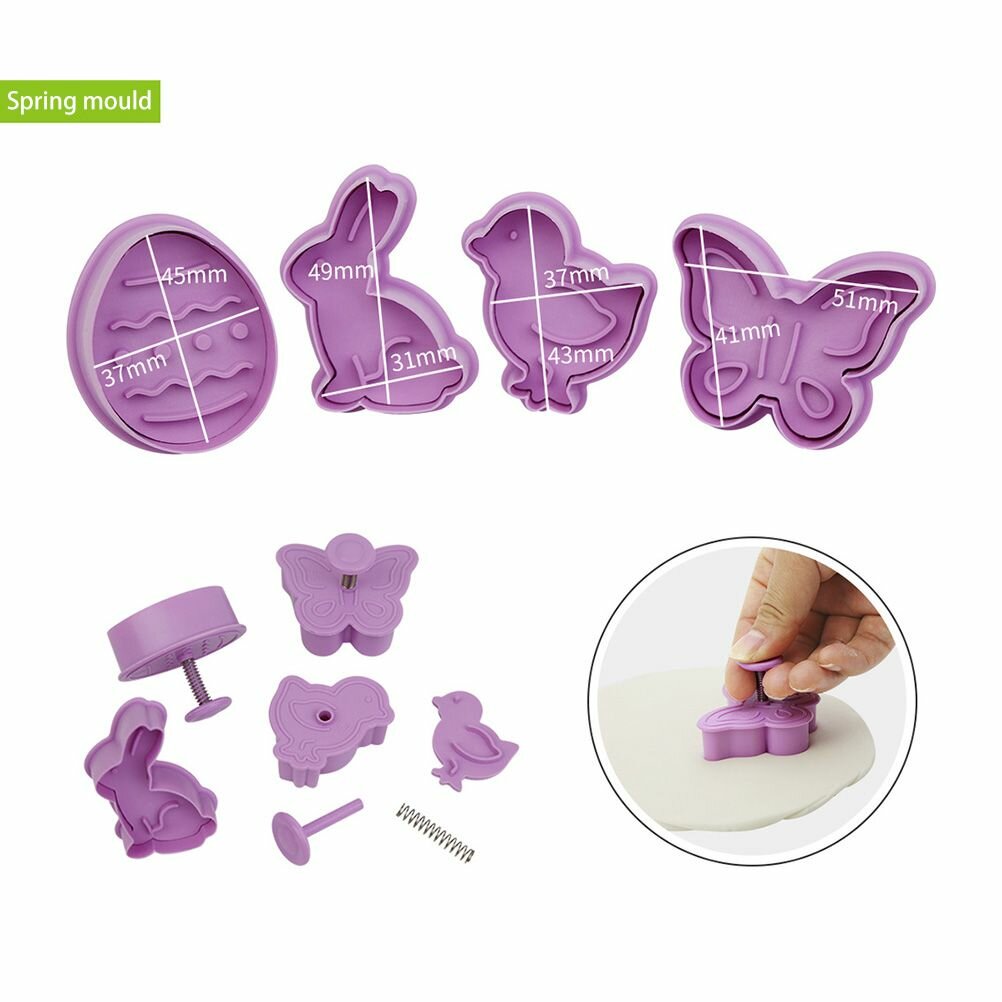 4 шт. формочки для выпечки с животными, кулинарные формы для печенья, пирожных, десертов на Пасху