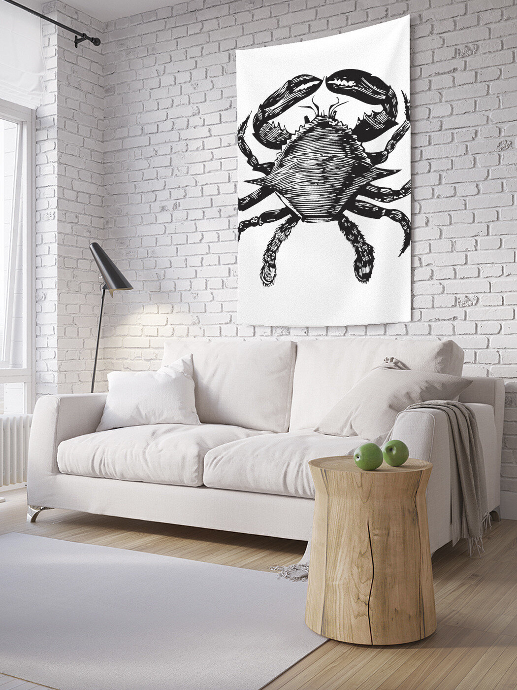 Вертикальное фотопанно на стену JoyArty "Колючий краб", из ткани, 100х150 см