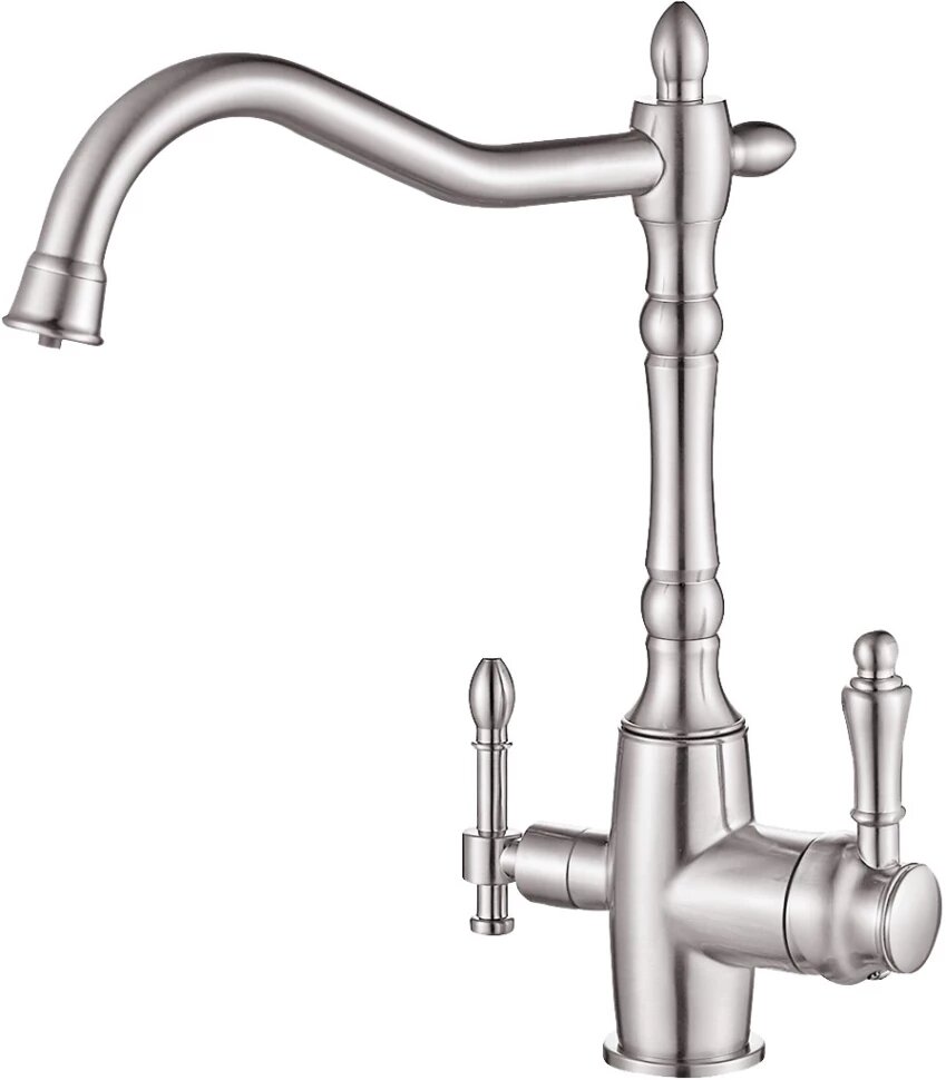 Смеситель для кухни Zorg SH 812 SATIN с подключением к фильтру, сатин