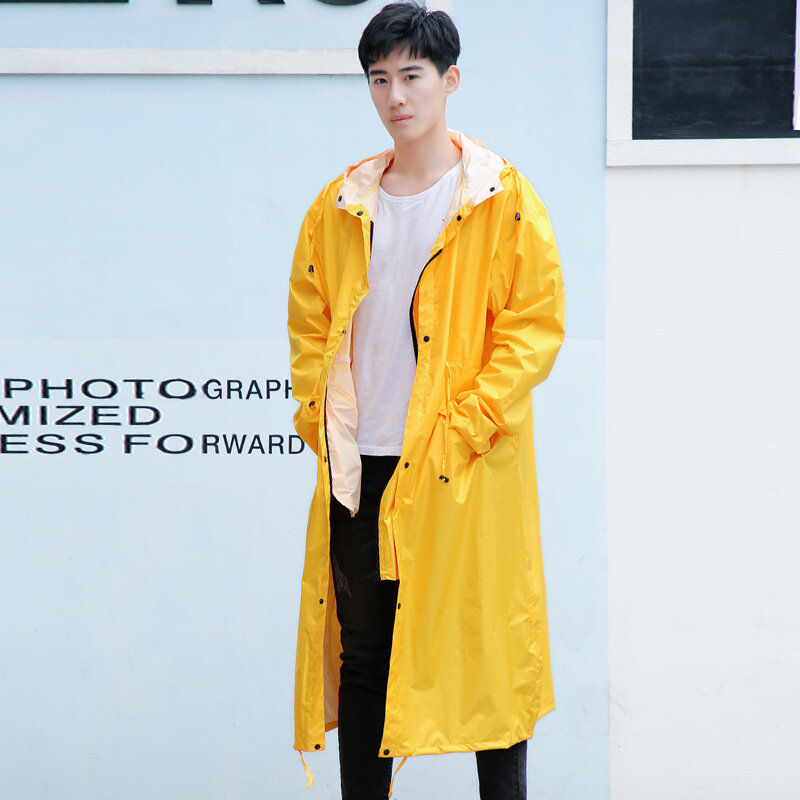 Водонепроницаемый дождевик для женщин, модный длинный стиль для походов, большой водонепроницаемый тренчкот, легкий дождевик для мужчин, японская и корейская версия