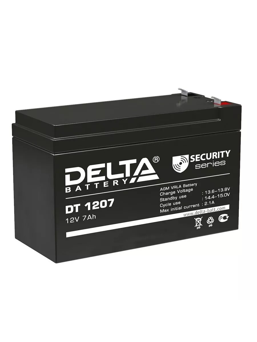 Аккумулятор DELTA DT 1207 12V 7Ач А 150x64x93 унив. пол.