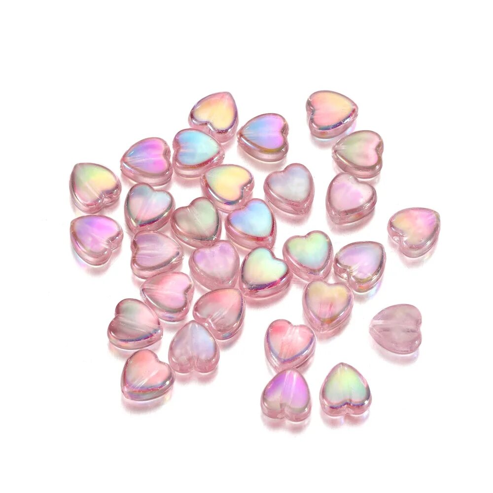 Акриловые бусины St.kunkka сердечки 9 мм 50/100 шт 50Pcs, Pink