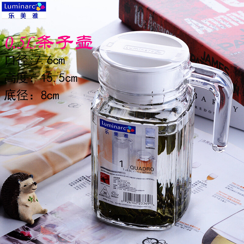 Горячая распродажаСтеклянный чайник Lemeiya, холодный водяной чайник, утолщенный, прозрачный, устойчивый к высоким температурам, чайник для холодной воды, ресторанный чайник, чайник с утиным носиком, оптовая продажа