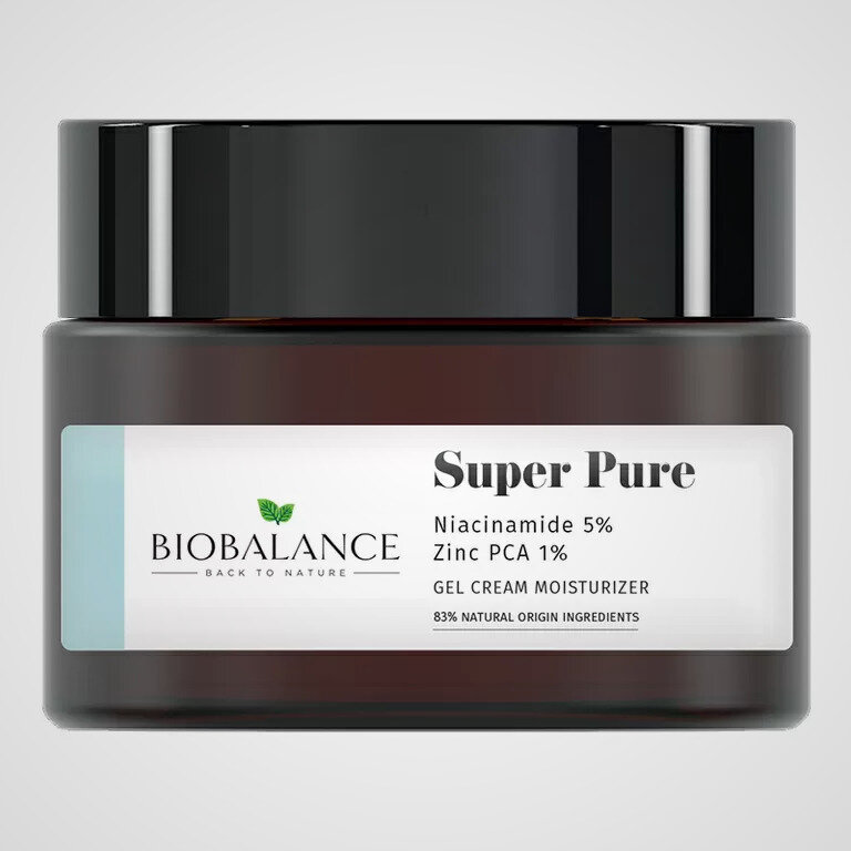 Гель-крем для лица с ниацинамидом 5% + цинк 1% 50 мл BIOBALANCE SUPER PURE NIACINAMIDE 5% PLUS ZINC 1% GEL CREAM Крем-Гель 50 мл