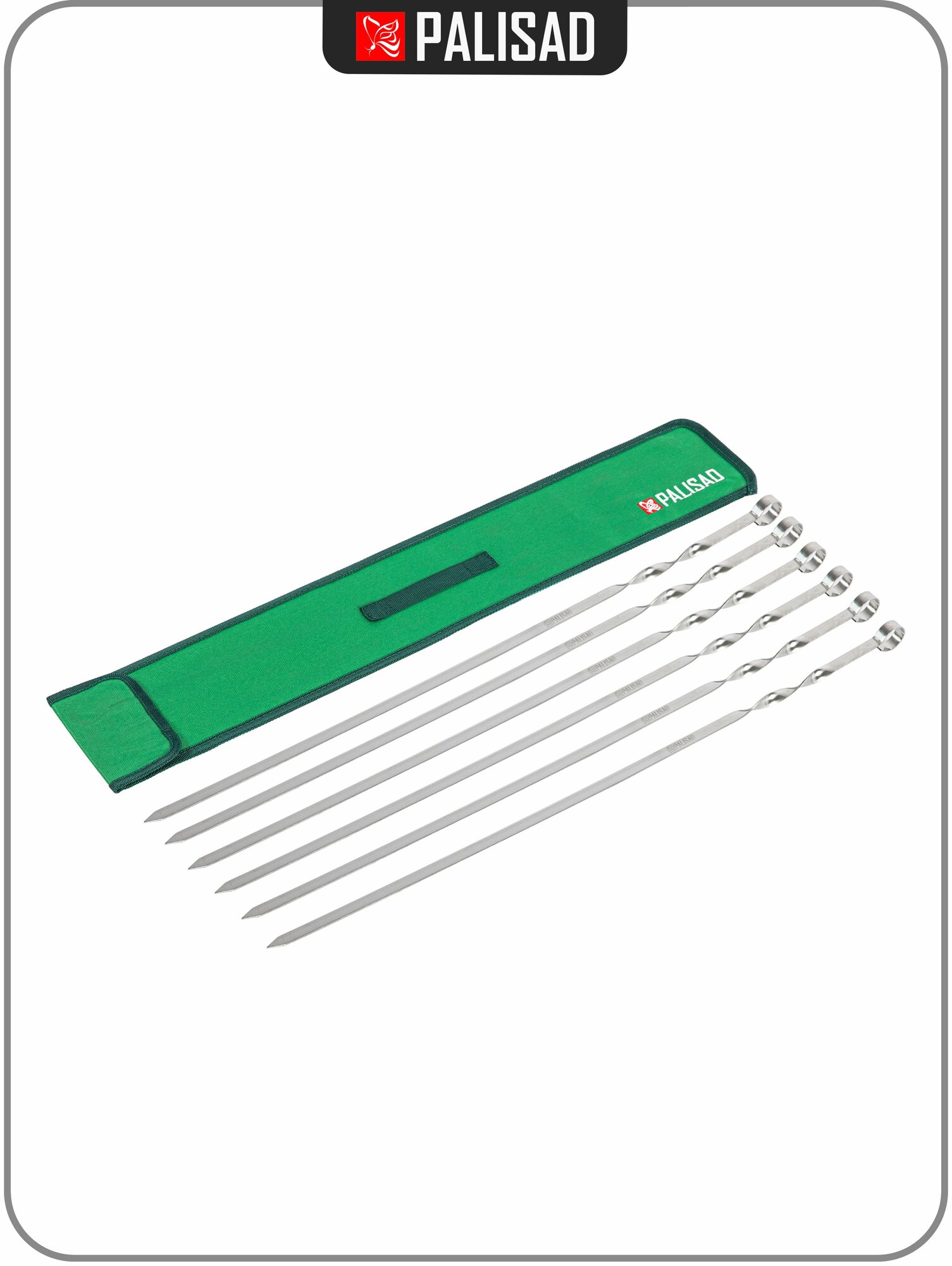 Набор шампуров PALISAD Camping, 60 см, 6 штук в чехле, шампура для мангала,