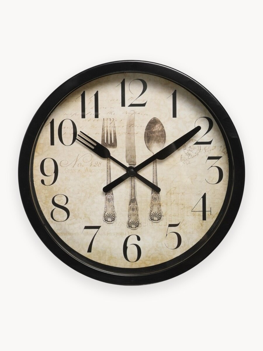 Часы настенные, серия: Кухня, "Сервировка", плавный ход, d-20 см