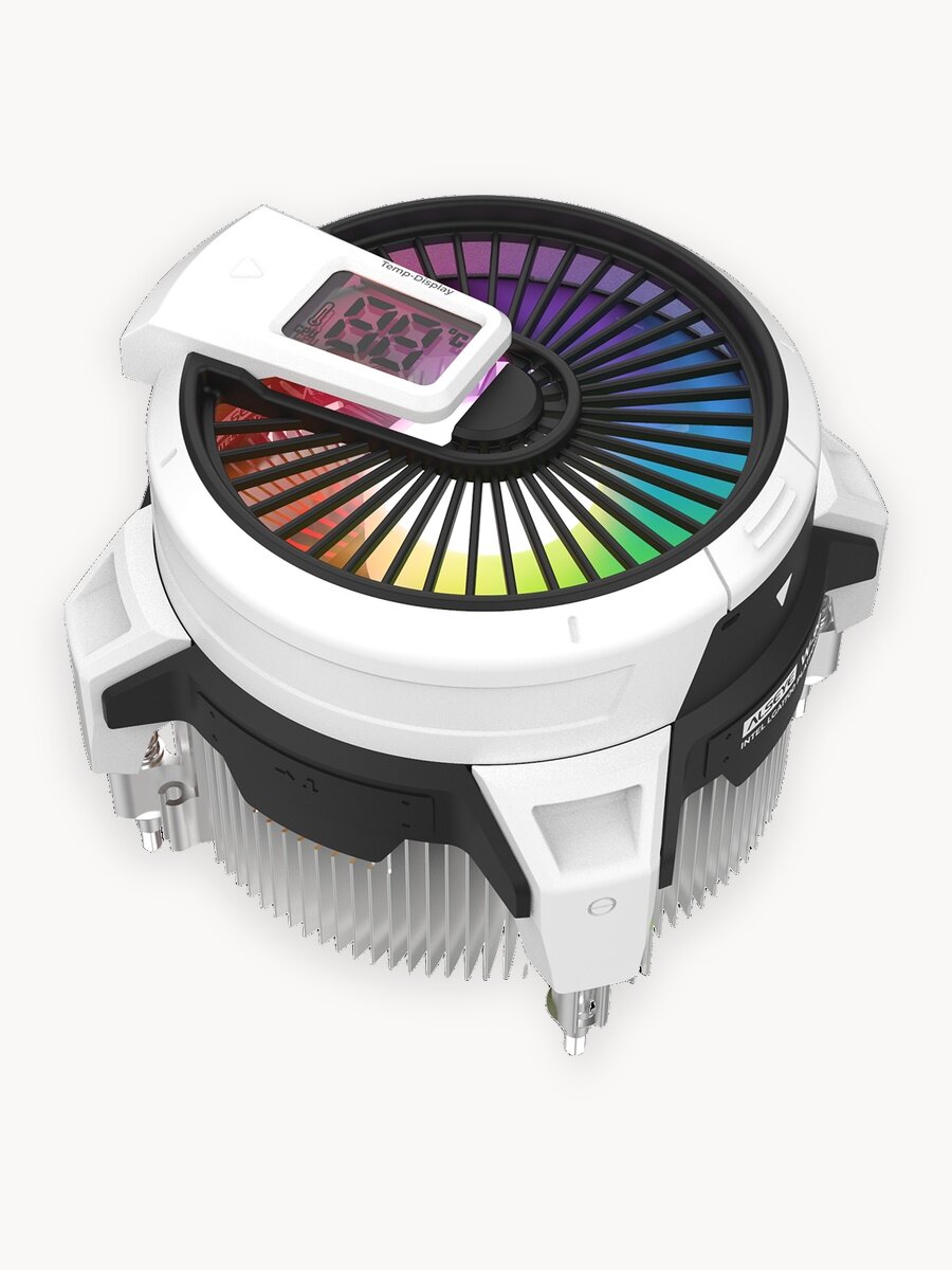 Кулер для процессора Alseye W90, 1х92мм, 900~3000rpm, 4-pin, Al+Cu, белый/ARGB