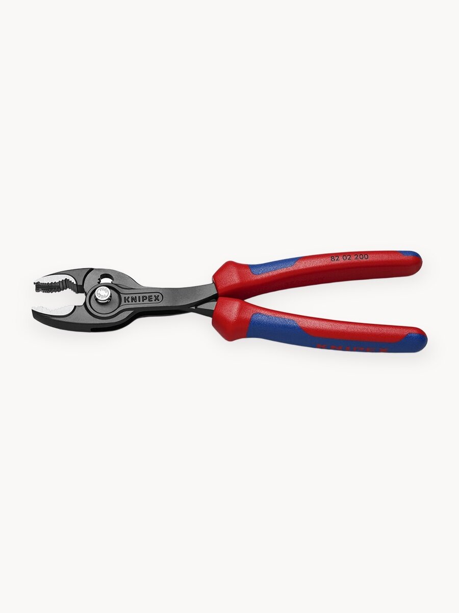 Клещи переставные KNIPEX TwinGrip с фронтальным и боковым захватами, зев 4-22 мм, длина 200 мм, 2-комп ручки KN-8202200