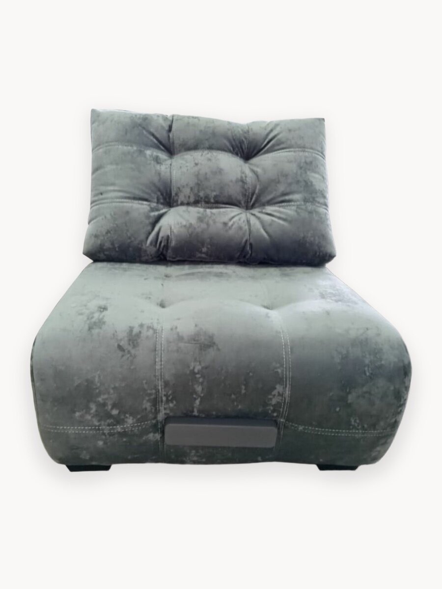 Кресло кровать раскладное, велюр темно серый, 90х190, для дома, для дачи, на балкон, на кухню