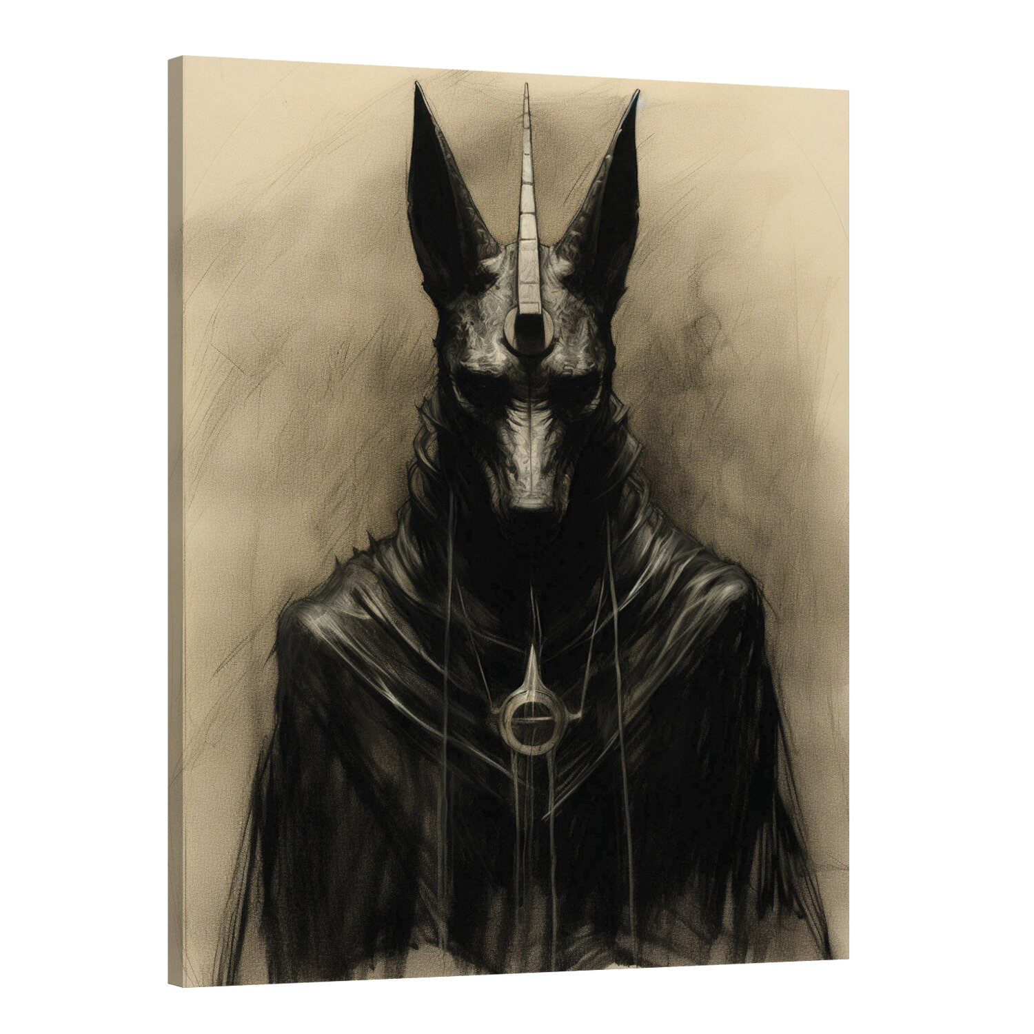 Интерьерная картина 50х70 "Анубис: воплощение вечного покоя"