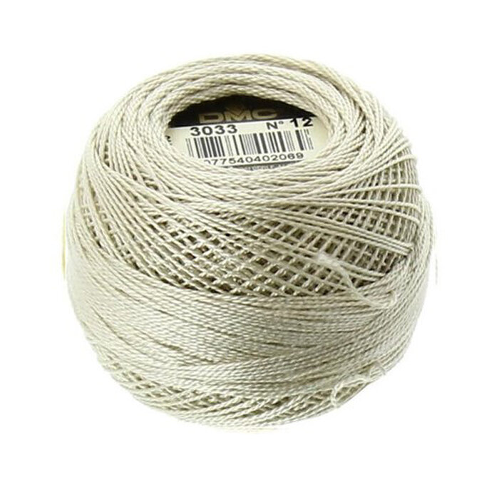 Нитки для вышивания DMC Pearl Cotton (№ 12, 10 гр. / 120 м. цвет: 3033 - Очень Светлый Мокко Коричневый)